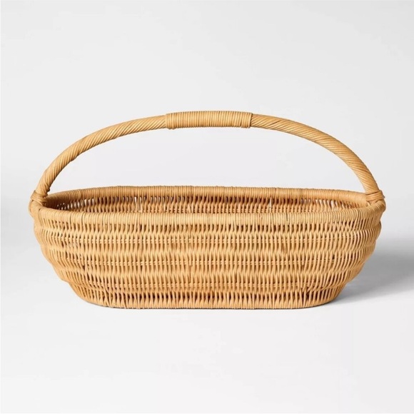 Studio McGee | Accents | Long Oval Rattan Decorative Basket Threshold ...